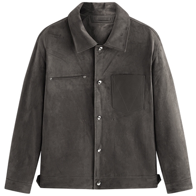 【商场同款】太平鸟男装仿麂皮行政夹克冬新款休闲外套B1BCF4222