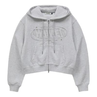 【现货】theBarnnet shell韩国小众连帽卫衣复古字母贴布拉链外套