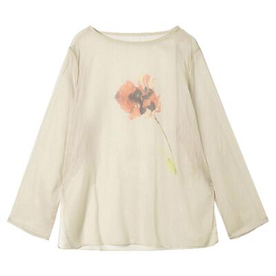 素雅印花宽松套头衬衫