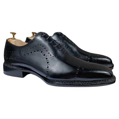 MNG手工高端挪威缝固特异琴底皮鞋头层牛皮真皮英伦正装商务鞋男