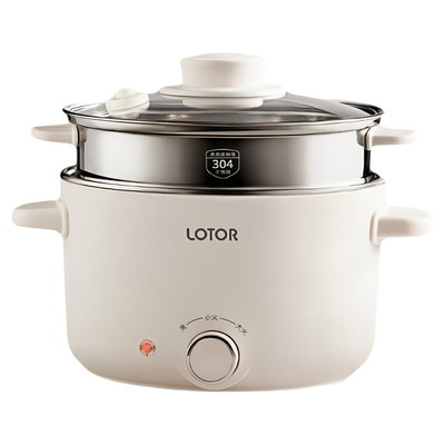 lotor徕多2.5L电煮锅304不锈钢小浣熊家用宿舍多功能泡面小电锅