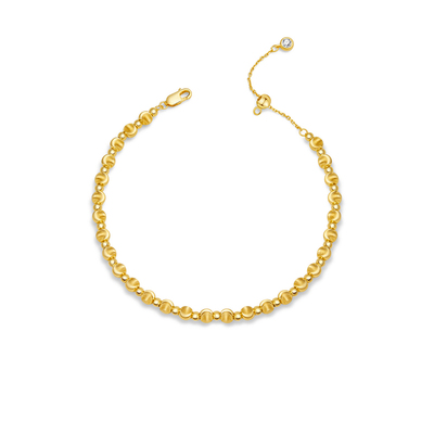 MITHAOL拉丝猫眼串珠手链女 轻奢小众设计高级感首饰925银镀18k金