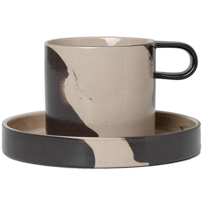 丹麦FermLiving陶瓷咖啡杯碟