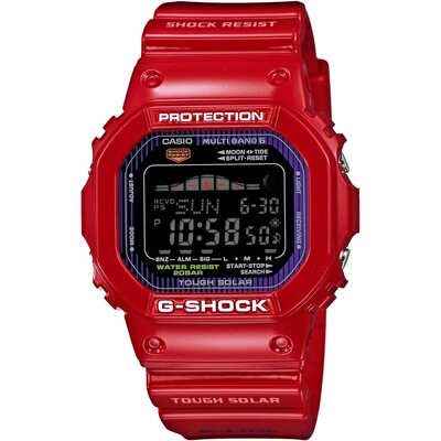 日版卡西欧G-SHOCK男士43mm手表电波太阳能潮汐功能防水200米运动