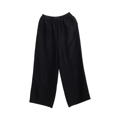 忘城H1148座/春雨写诗/春新款定制肌理感醋酸宽松休闲直筒裤长裤