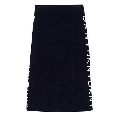 DKNY中长款LOGO针织半身裙