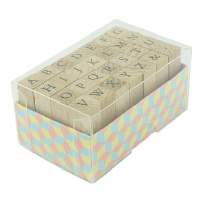 日期英文字母数字木头印章套装