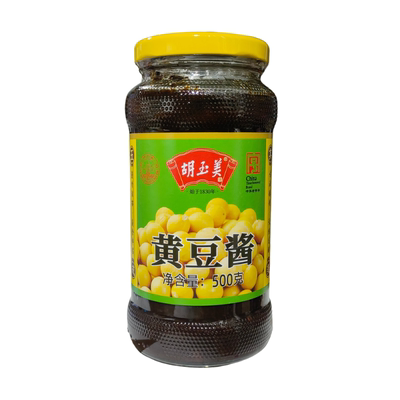 胡玉美黄豆酱瓶装500g辣黄豆酱
