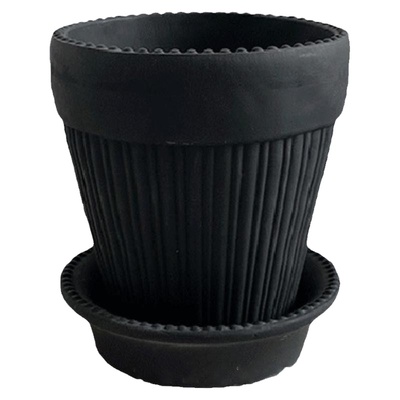 西蒙娜之巢高级碳黑磨砂盆器北欧