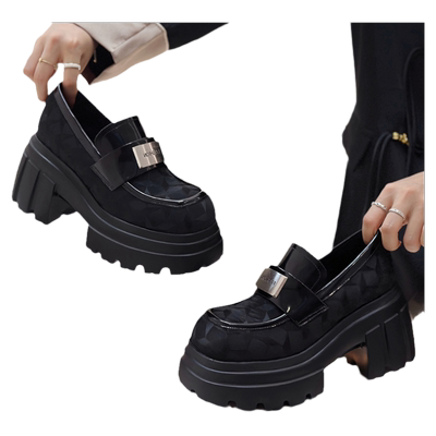 厚底增高乐福鞋女2025新款小皮鞋