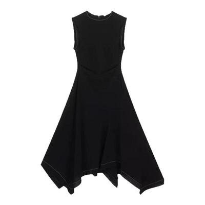 ACNE  STUDIOS 女士明线圆领不规则时尚连衣裙银泰 301604