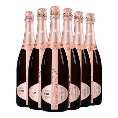 夏桐Chandon传统工艺桃红干性高泡葡萄酒750ml六支香槟起泡酒果酒