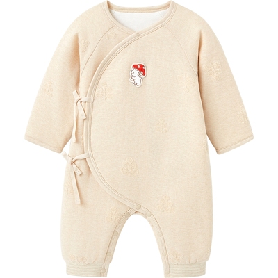 【商场同款】英氏新生儿连体衣秋冬纯棉宝宝爬服夹棉婴儿衣服冬季