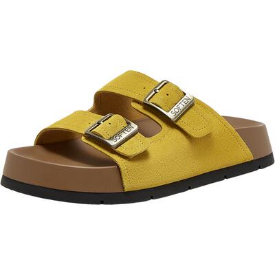 百思图夏新款商场同款简约休闲百搭勃肯鞋厚底女图女拖鞋F1121BT5