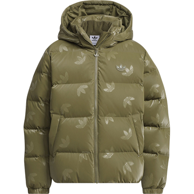 Adidas/阿迪达斯正品三叶草大童保暖600蓬连帽羽绒服JD6394