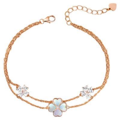 【礼物】幸运钻石四叶草轻奢手链