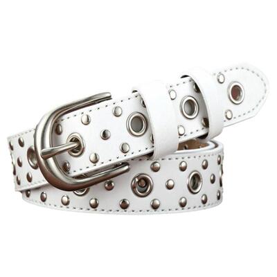 腰带真皮女式镂空针扣免打孔休闲