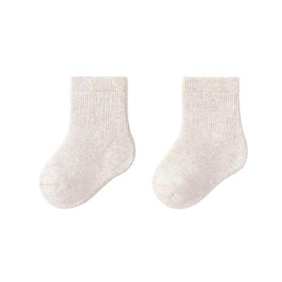 babylove婴儿袜冬季保暖加厚毛圈袜宝宝中筒袜新生儿纯色百搭袜子