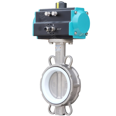 气动衬氟蝶阀防腐耐酸碱防爆切断