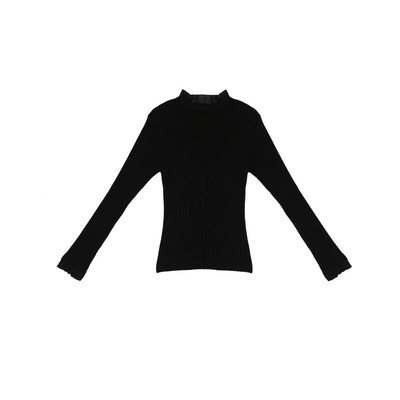 琪琪微微胖大码女装温柔慵懒风坑条针织衫女长袖显瘦百搭打底上衣