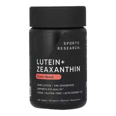 Sports Research叶黄素玉米黄质含椰子油蓝光眼疲劳视力眼睛润