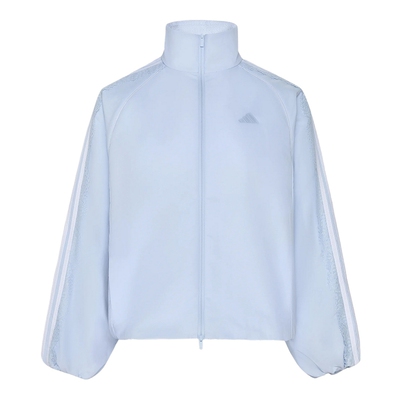 adidas阿迪达斯2026秋女三条纹舞动蕾丝花边休闲夹克外套 LD8219