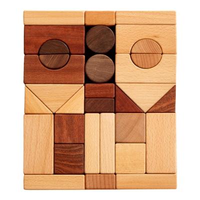 asweets实木无漆大颗粒积木玩具