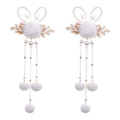 仙气古装毛球流苏发夹