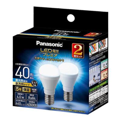 【日本直邮】松下LED灯泡x2 17mm/40w 自然光 LDA4DGE17Z40ESW22T