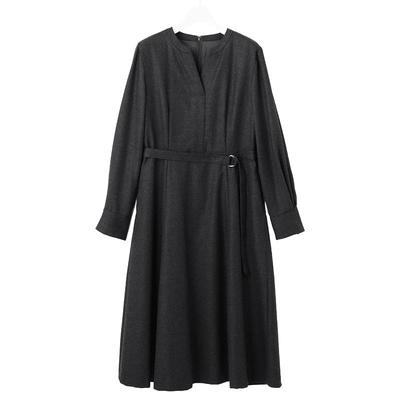 通勤羊毛套头长袖连衣裙商场同款