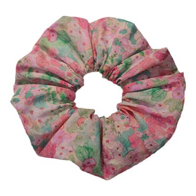 大号碎花粉色丸子头发绳法式