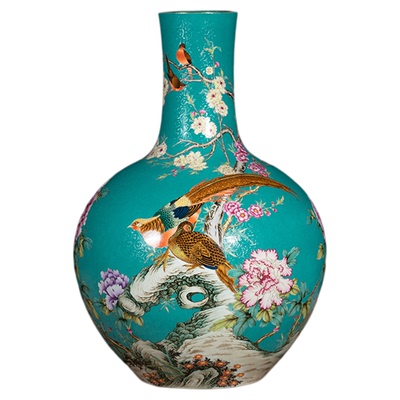 宁封窑锦堂富贵天球瓶景德镇陶瓷