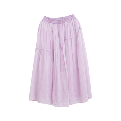 忘城a字文艺复古100%苎麻半身裙