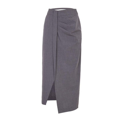 婉甸夏季中性灰长包裙优雅半身裙1242K22RS4