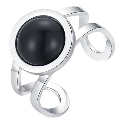 黑色戒指男高级感单身食指开口