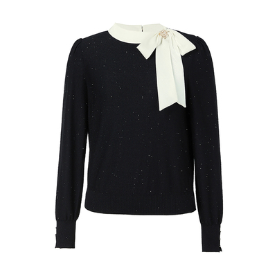 珂莱同款26春法式闪葱羊毛针织衫