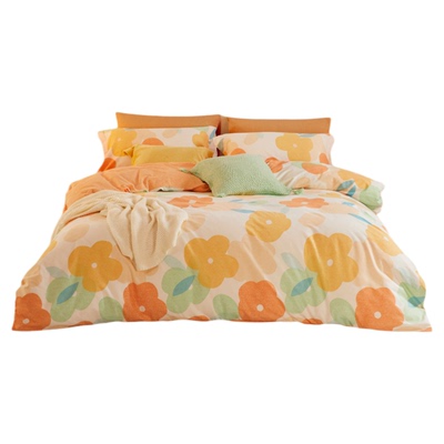 罗莱生活lovo乐蜗全棉四件套花卉