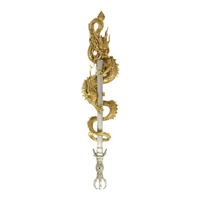 神龙手把件黄铜不动明王剑复古