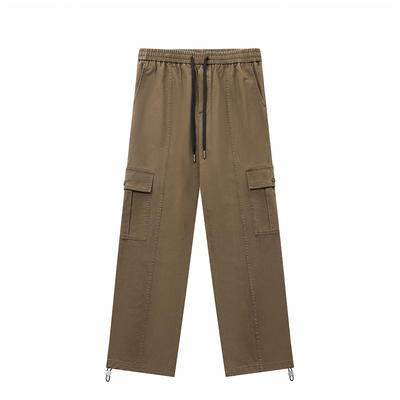 GWIT春秋水洗做旧抽绳工装裤男