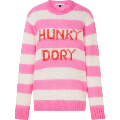 【折扣】Bella Freud 秋冬女条纹马海毛混纺毛衣