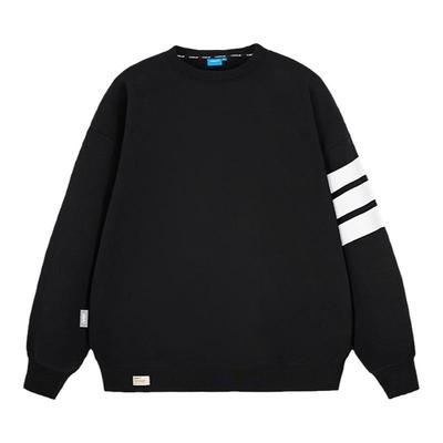 ics条纹分割圆领套头卫衣