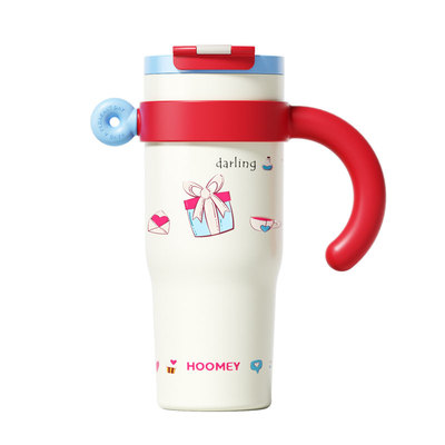 hoomey巨无霸保温杯女陶瓷内胆大容量吸管水杯高颜值保冷冰霸杯子