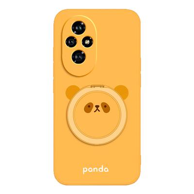 圆脸熊猫适用荣耀200手机壳honor200Pro华为ELI一AN00新款ELP硅胶套ELIAN带支架支点壳男女全包防摔二百外壳