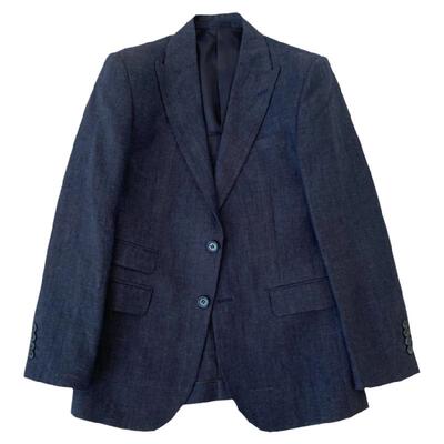 西服粗亚麻半里透气挺括英伦商务