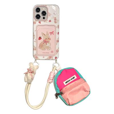 lizardhill 白鹿同款兔子适用苹果16手机壳17pro新款iphone15promax女生14pro斜挎背带13零钱包带挂绳超好看