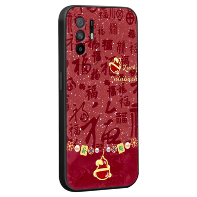 luckrider适用于oppoa95手机壳pelm00保护套f19proplus新款防摔reno5z高级感a94国外江南风oppo荷花彩绘oppo
