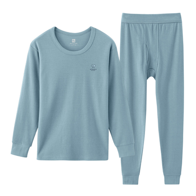 男款纯棉薄款保暖内衣套装全棉