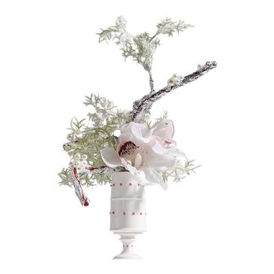 花小只 现代艺术陶瓷花器仿真小花艺白凝 样板间卧室床头柜摆件