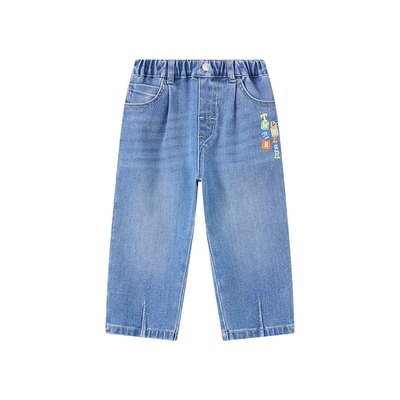 TeenieWeenieKids刺绣牛仔长裤