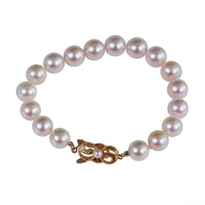 日本珍珠手链V＆C宫廷扣